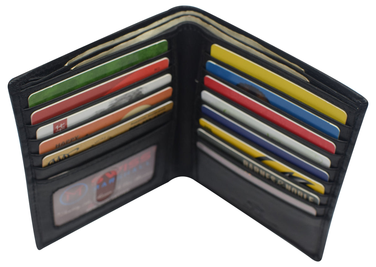 Swiss Marshall RFID Men's Slim Bifold Hipster Premium Leather Euro Wal ...