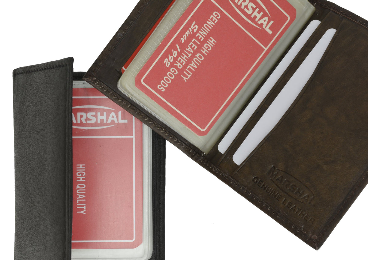 Leather Bifold Plastic Credit Card Inserts Holder 1570CF – Marshalwallet