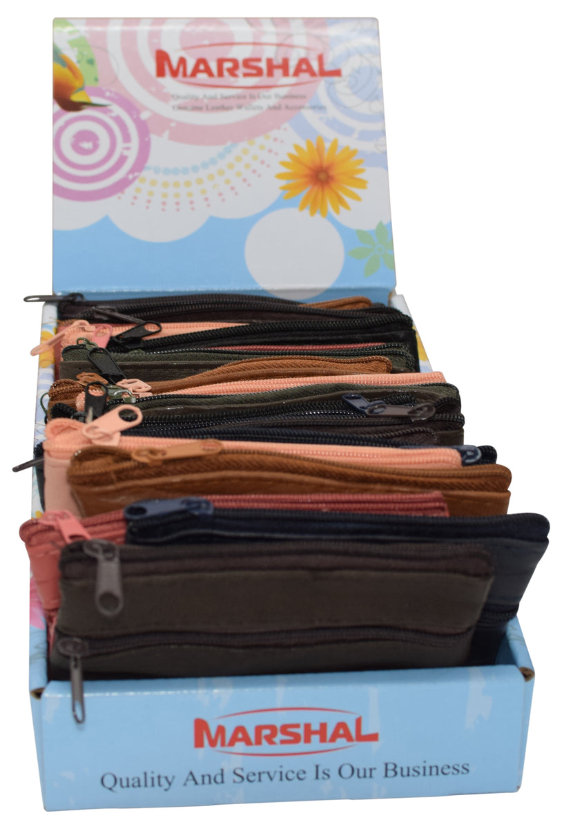 DIS1_24_92801 Display of 24 PCS Small Leather Change Purses – Marshalwallet