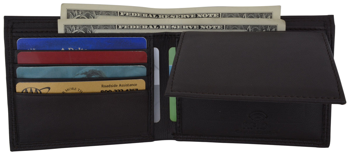 New Swiss Marshall Premium Leather Bifold Men's RFID Blocking Removabl ...