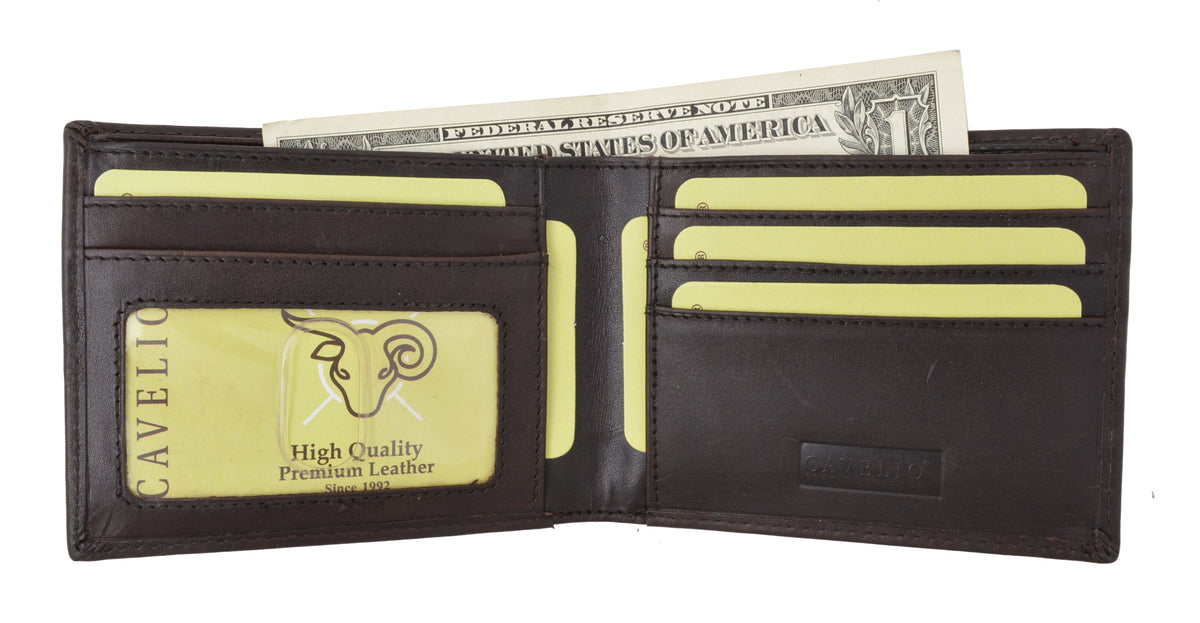 Mens Genuine High Quality Leather ID Card Holder Classic Design Slim B ...