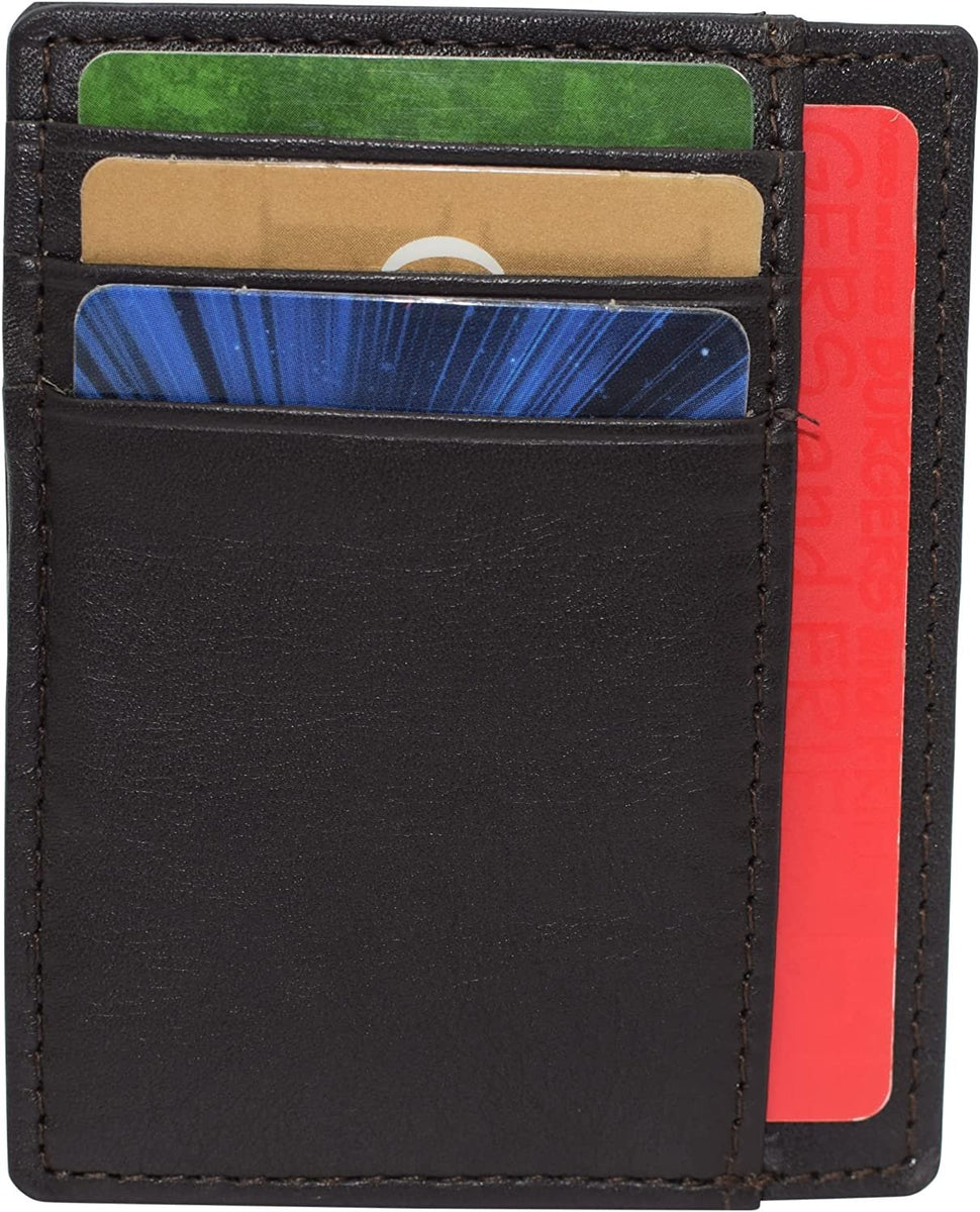 RFID510016 Swiss Marshall RFID Blocking Front Pocket Leather Slim Cred ...